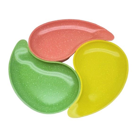 Dining | 3 Vtg West Bend Confetti Melamine Nesting Teardrop Snack ...